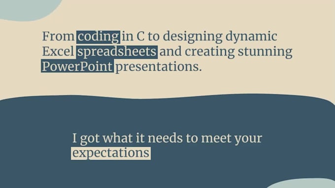 Do c, c plus, java script js, data entry, excel sheets, power points ...