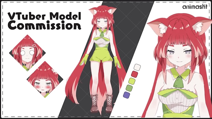 Draw and rig custom vtuber model cel shade art style by Gulaatursendiri ...
