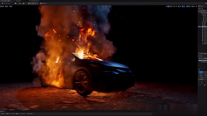 Create 3d fire simulation 3d smoke simulation vfx animation water ...