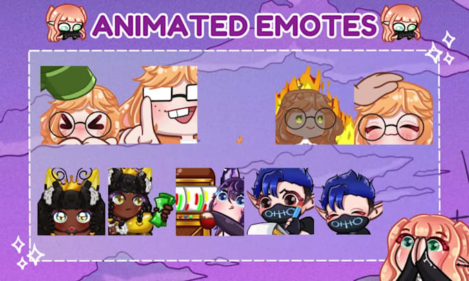 Design animated gif emotes for your stream by Morrigh | Fiverr