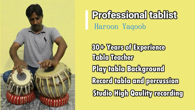 Record professional tabla in studio qaulity by Haroontablist | Fiverr