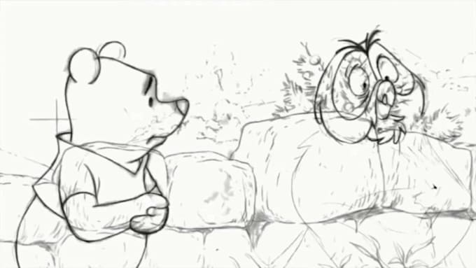 Make 2d cartoon animation, line art, minimalist, vector, hand drawn ...