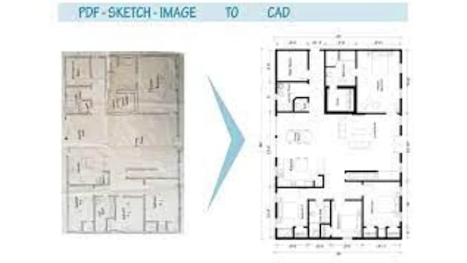 Convert pdf, sketch or image drawing to autocad by Allah143m | Fiverr