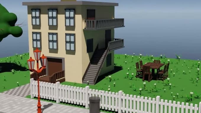 Create 3d low poly buildings in blender by Lucky3ds | Fiverr