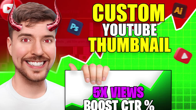 Make clickable catchy thumbnails to boost your ctr by Thumbnaildesig2 | Fiverr