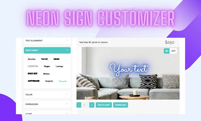 Design neon sign customizer store wordpress by Muneebnadeem619 | Fiverr