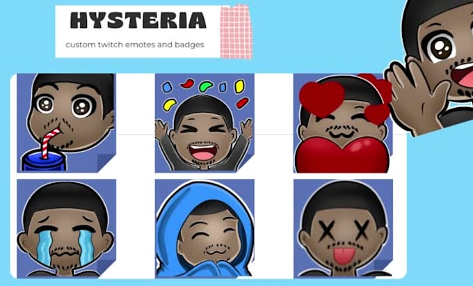 Create custom twitch emotes and badges by Hysteriakw | Fiverr