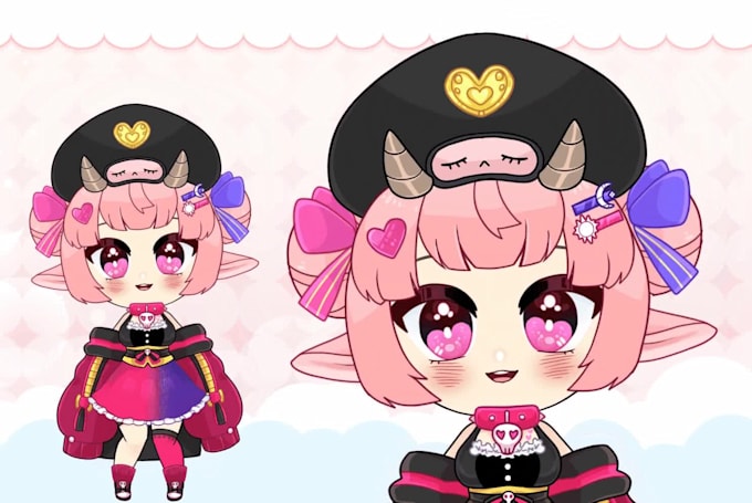 Make and rig a chibi live2d character for you by Yolktea | Fiverr