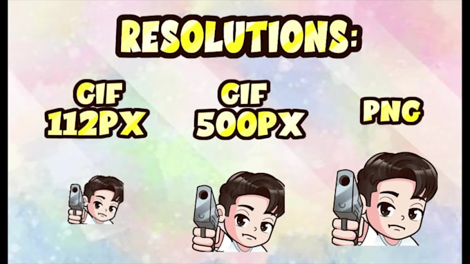 Create animated emoticons, gif sub badges for twitch by Chindesign15 ...