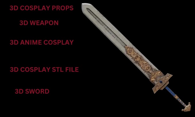 Do custom anime sword 3d cosplay props 3d weapon 3dsword stl file for ...