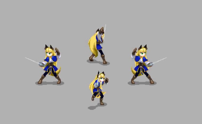 Draw pixel game art 2d sprite sheet pixel tileset pixel art character ...