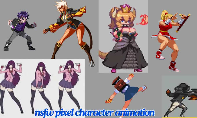 Create nsfw pixel art character, sprite sheet nsfw pixel art animation rpg maker by ...
