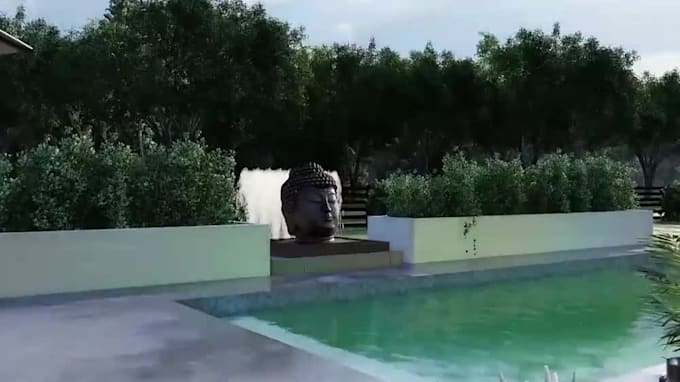 3d landscape backyard front yard swimming pool garden patio game level ...