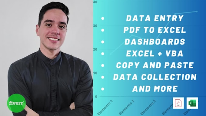 Do excel data entry, pdf to excel, data entry, dashboards by Jorgeasr | Fiverr