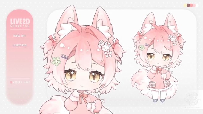 Disegna un modello vtuber 2d live2d rig anime chibi personaggio arte 3d ...