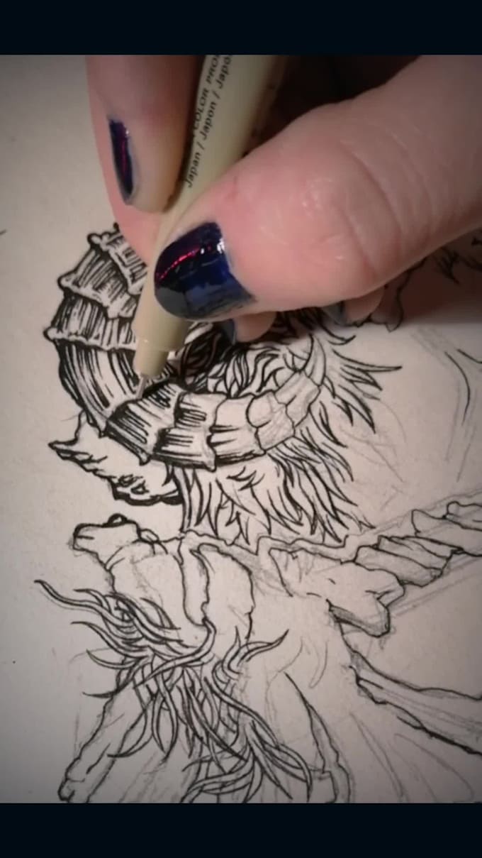 Draw a dark stylistic character by Psycowlunatic | Fiverr