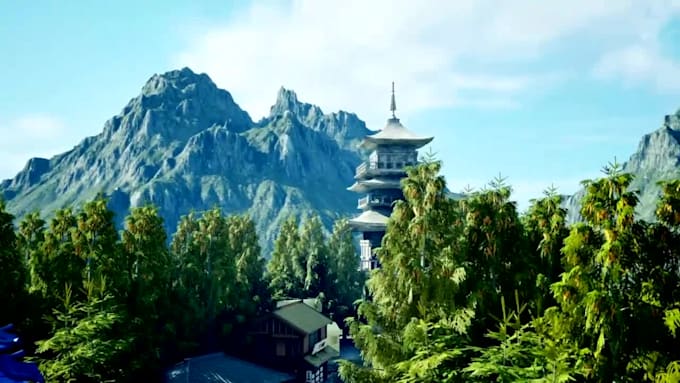 Design 3d japanese environment terrain game map environment level ...
