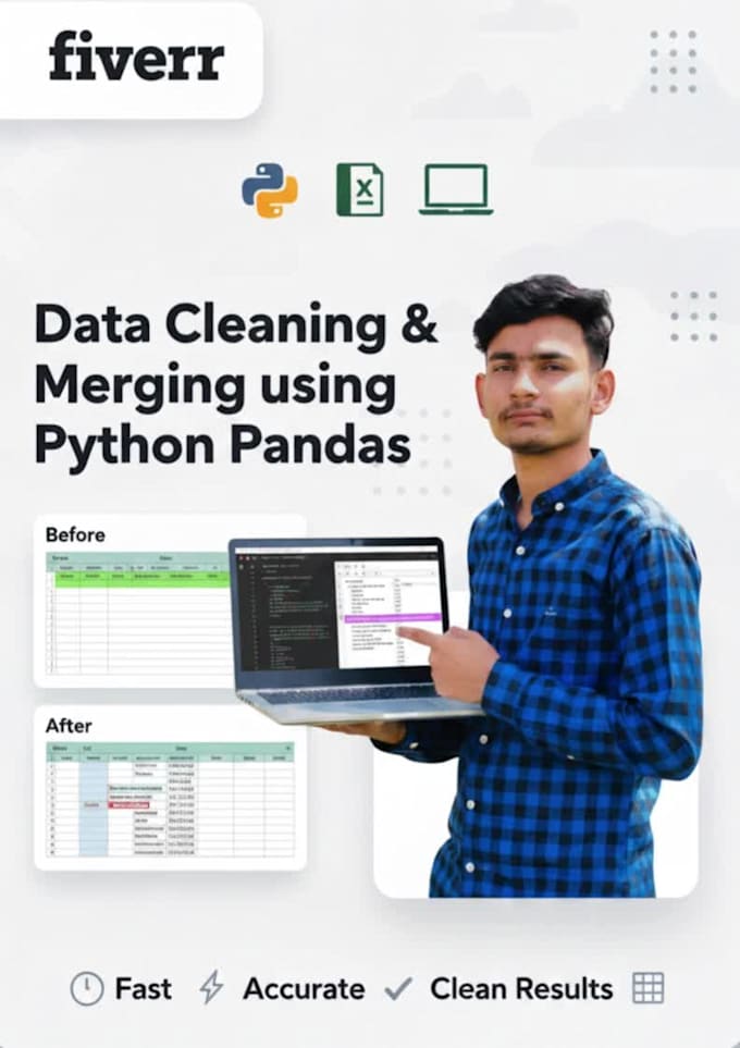 Clean and merge multiple excel files using python pandas by Razi_memon | Fiverr