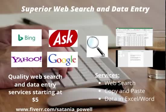 Do all types of web search by Satania_powell | Fiverr