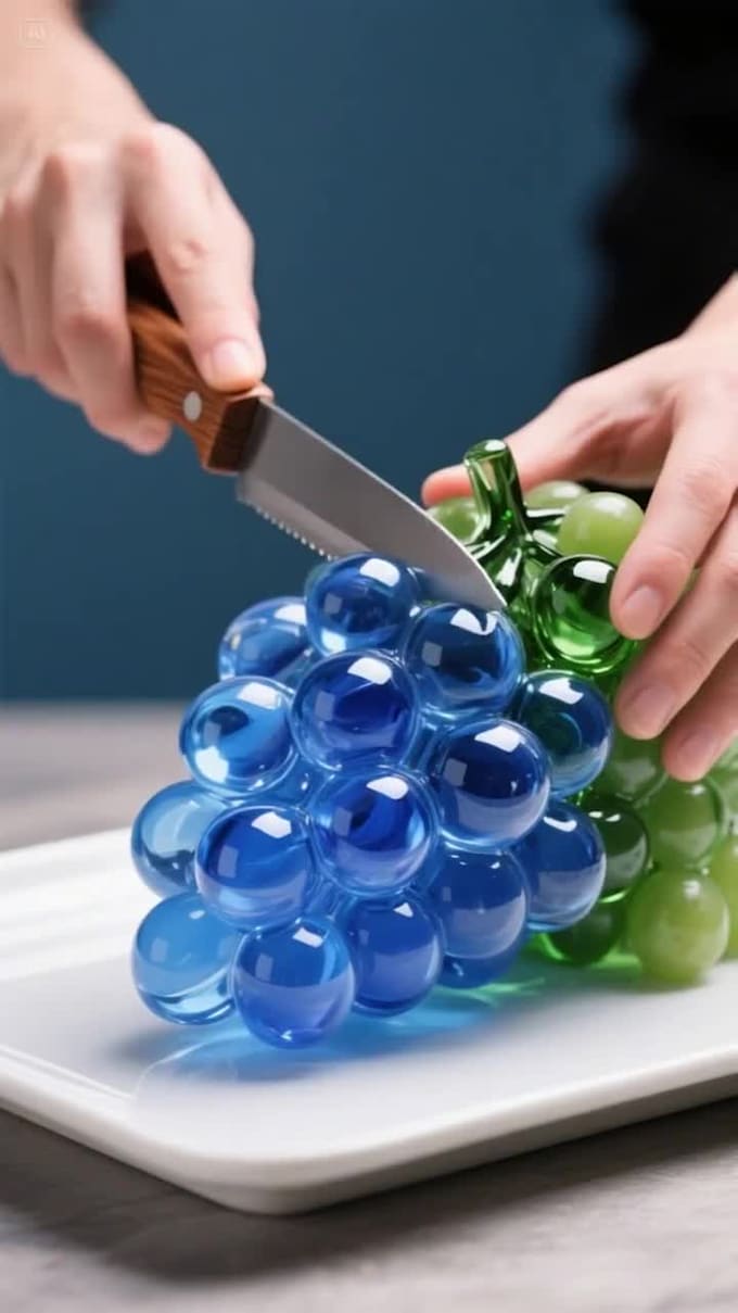 Create glass fruit cutting ai asmr video and more using goggle veo 3 by ...