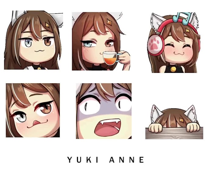 Do anime animated emotes for twitch discord by Yukianne | Fiverr