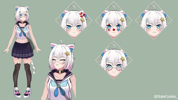 Draw and rig anime live2d models for vtubers by Wardlessillust | Fiverr