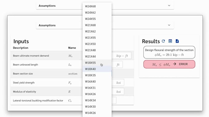 Automate structural engineering calculations by Youngerandrew | Fiverr