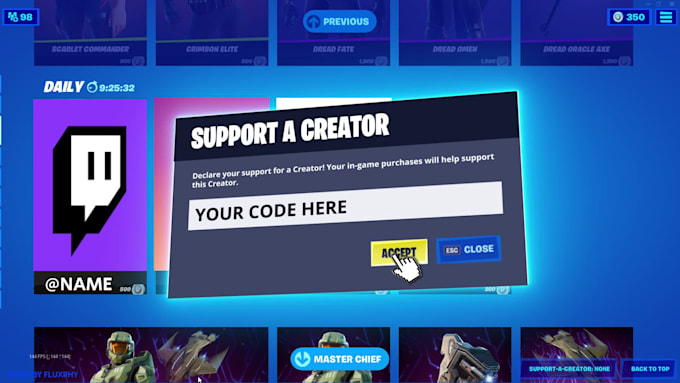 Create fortnite support a creator animation with your socials by ...