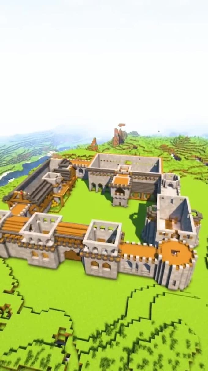 Custom minecraft build, spawn, house village minecraft castle hub warp ...