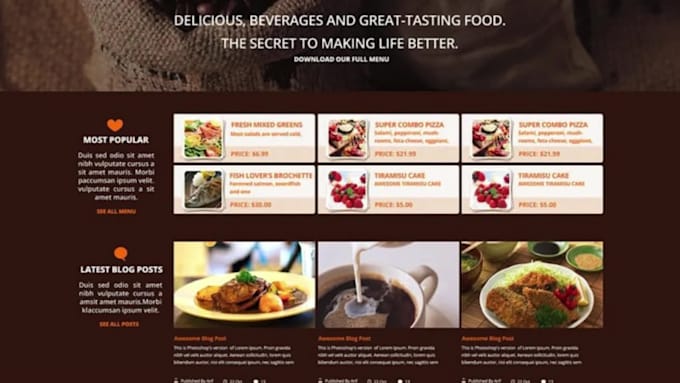 Create a restaurant website with food order delivery system, ordering ...