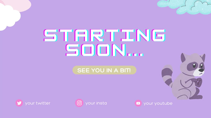 Customize simple animated staring soon, loading, brb screens by Silver ...