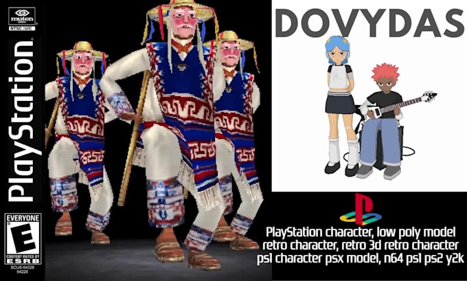 3d low poly model, ps1 character, 3d retro model, ps1 ps2 y2k n64 in ...