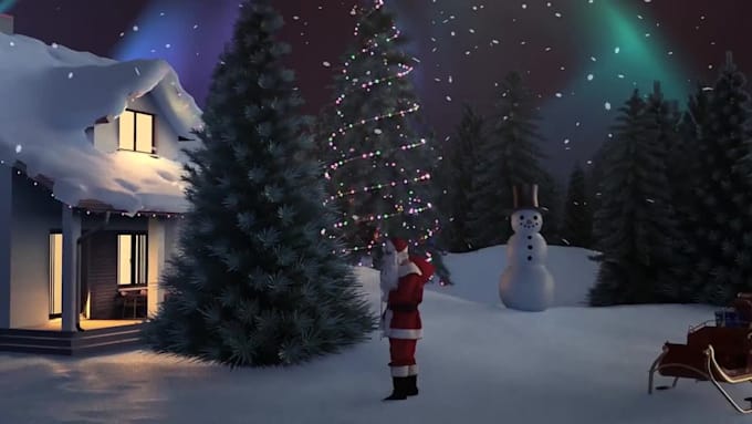 Create 3d christmas intro video christmas logo animation happy new year ...