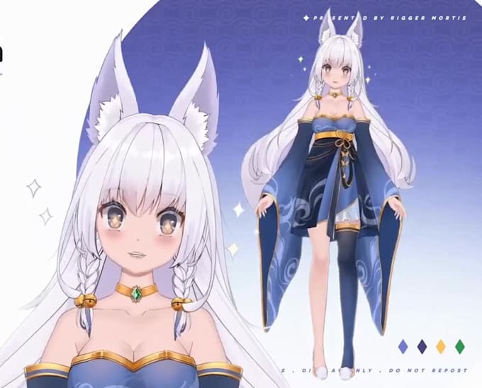 Draw and rig 2d vtuber model, 2d vtuber model, live2d vtuber model, 2d ...