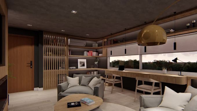 Design your study room with 3d rendering by Lourdesdomin119 | Fiverr