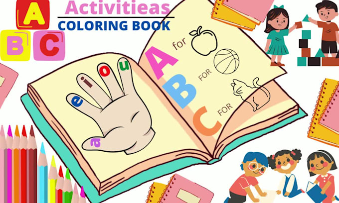 Design children activities worksheet pages and book cover by ...