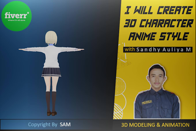 Create 3d character anime style for your game or animation by Sandhy ...