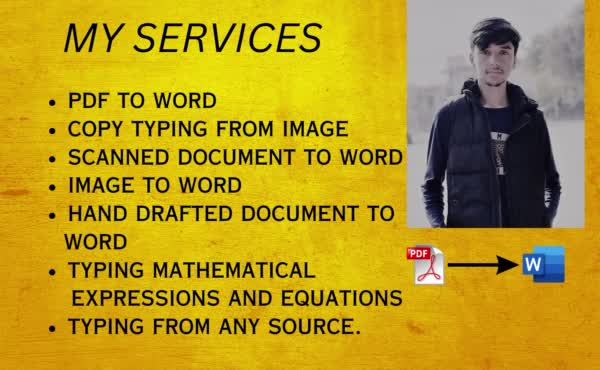 Retype the pdf and scanned documents to word by Tayyabishaq140 | Fiverr