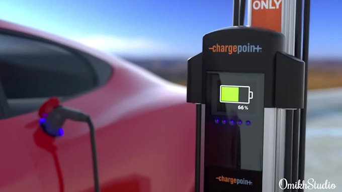 Create 3d ev charger animation 3d ev charger modeling ev station ...