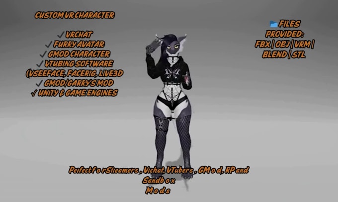 Convert your 2d art into vrchat avatar, gmod character, vtuber model ...