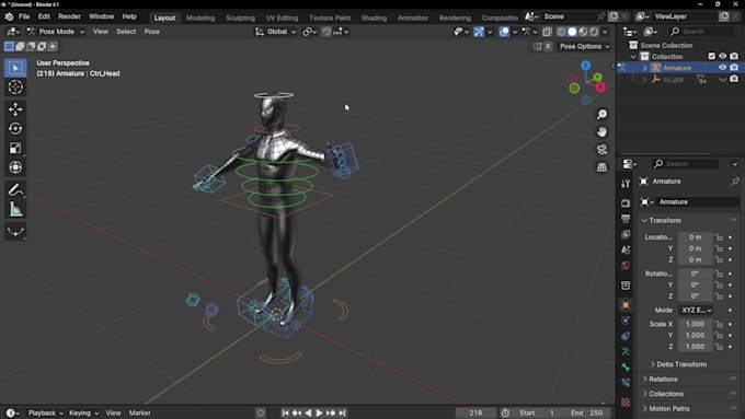 Rig your 3d character in blender for animation and games by ...
