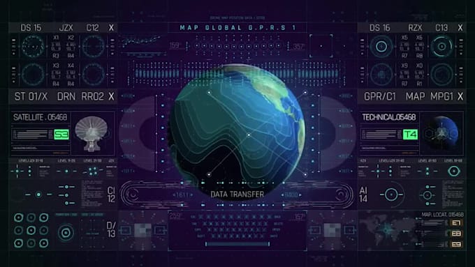 Do 2d hud animation ux design futuristic hologram interface graphics ...