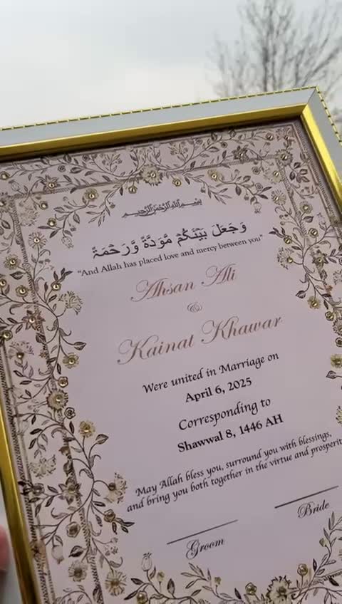 Make nikkah certificates and invitation cards by Filzakhan10 | Fiverr