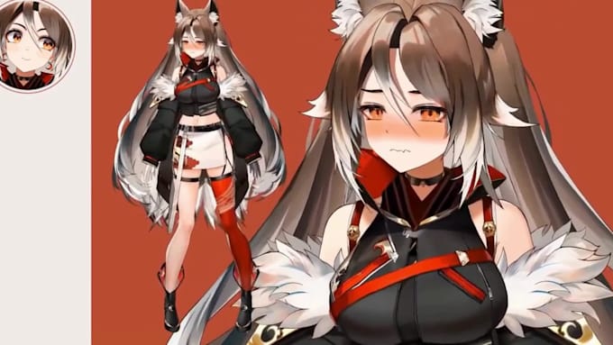 Rendering 2d vtuber model, 2d character design, 2d rigging, 2d vtuber ...