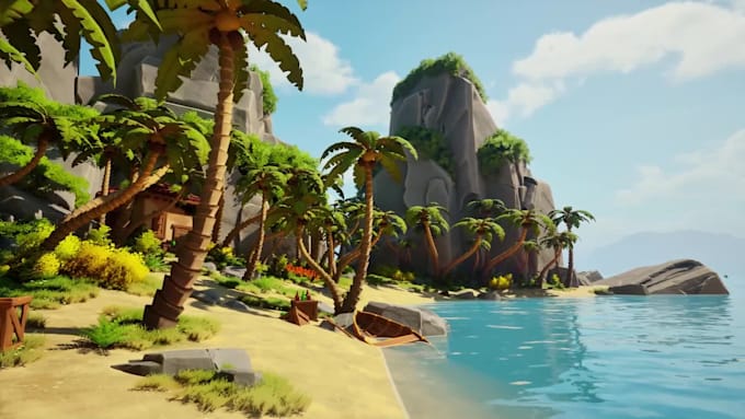 Design optimized low poly and stylized 3d environment and map for ...