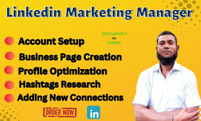 Be your linkedin manager to grow your profile content, marketing by ...