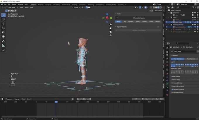 3d model rig, animaze avatar facial expression, blendshape, vrm avatar rig by Manggery | Fiverr