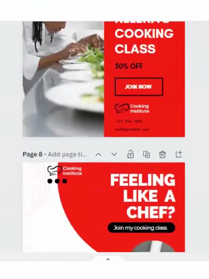Give cooking classes instagram post canva templates by Maxbizindia | Fiverr