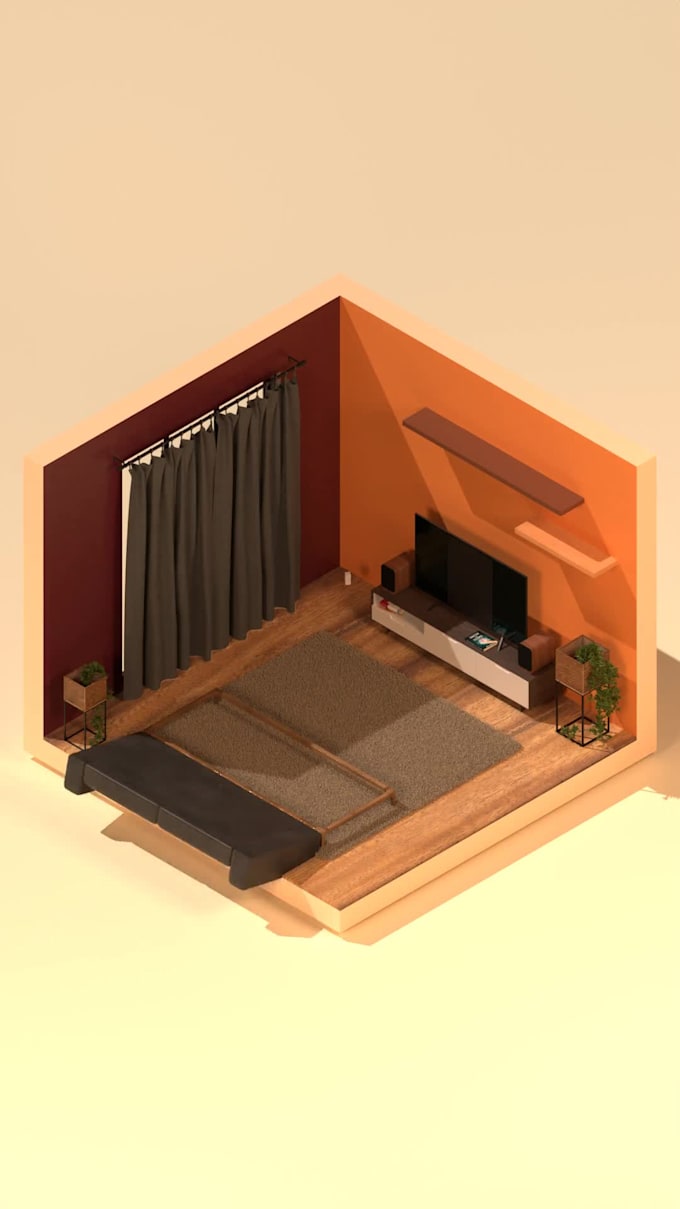 Design semi realistic axonometric room scenes and animations by Pure ...