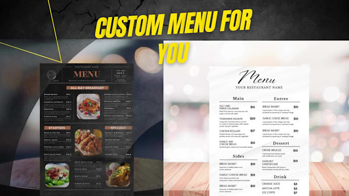 Design professional, attractive, and custom menus for restaurants and ...